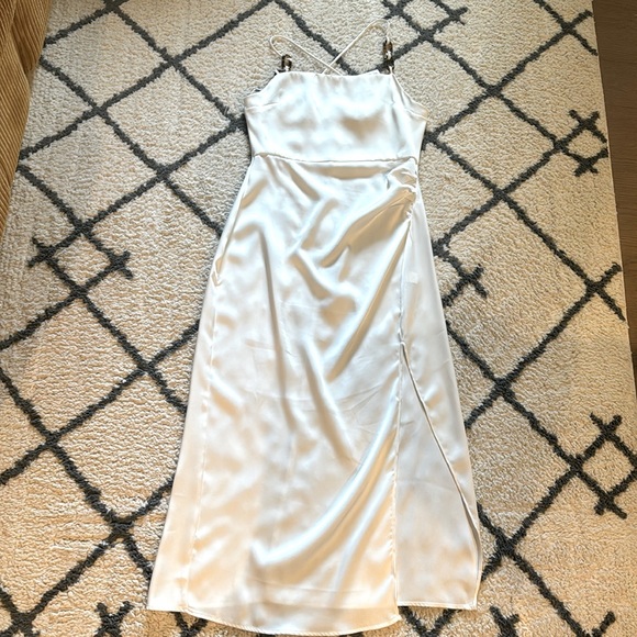 Zara | Dresses | Zara White Satin Dress | Poshmark